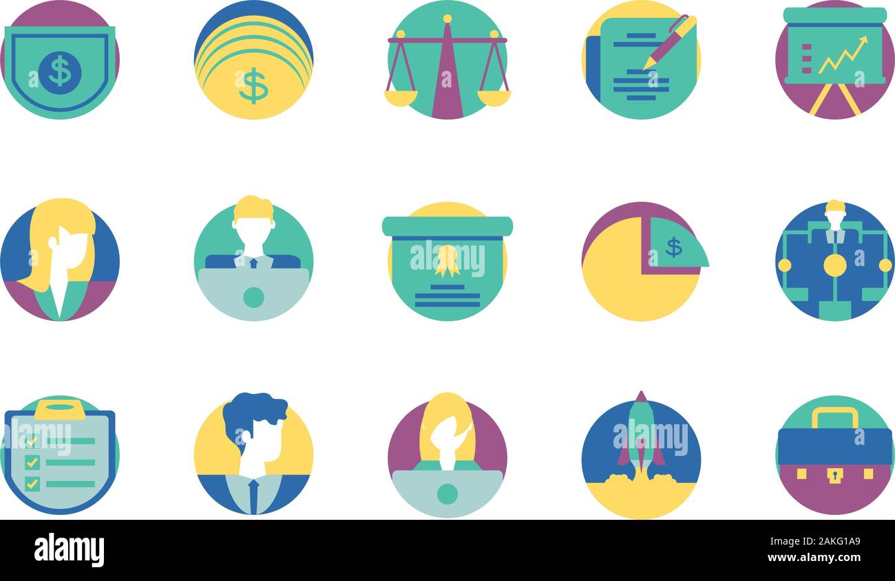 Icon set design, Strategy management business workforce financial ...