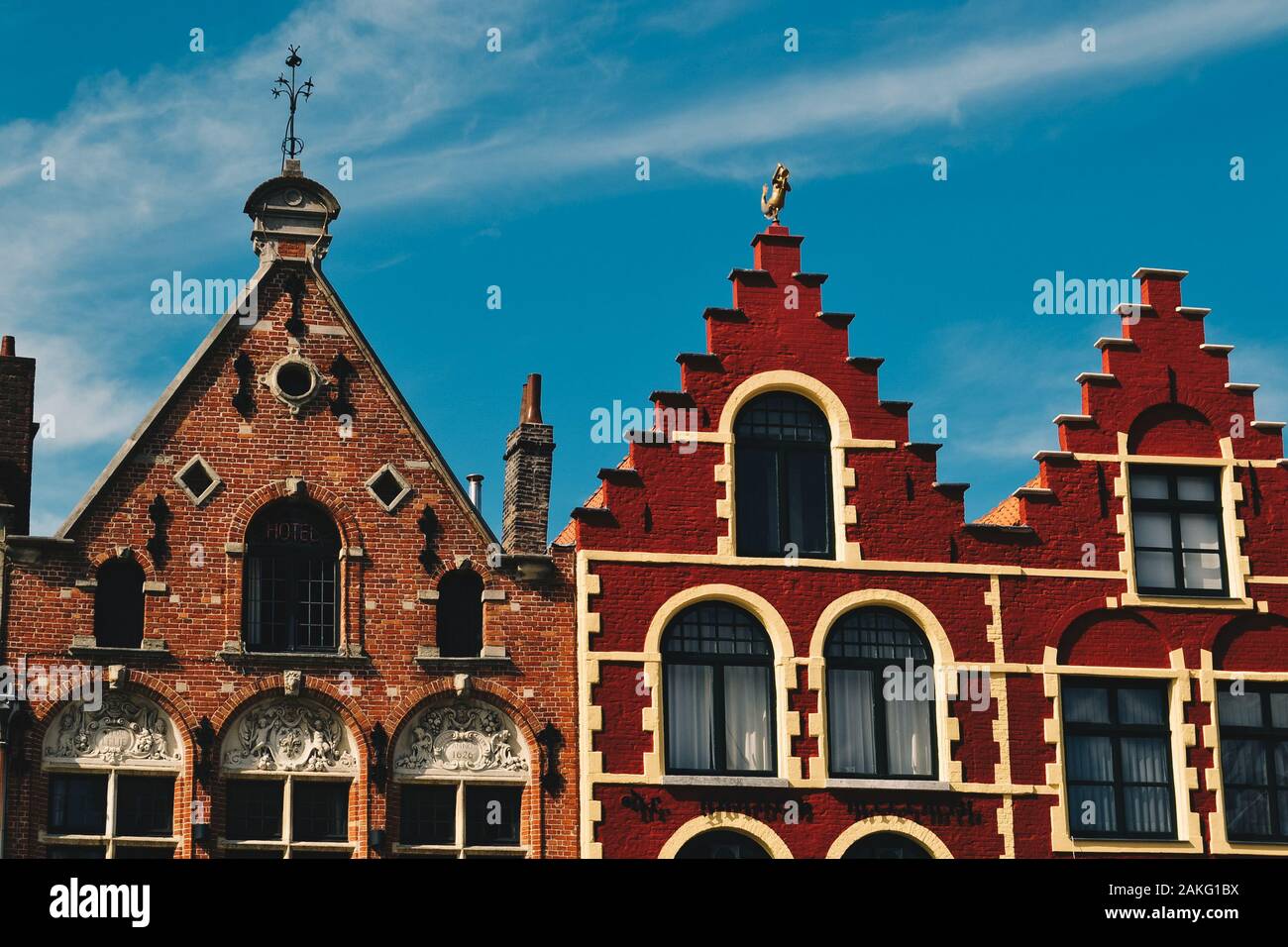 Facade of medieval colorful houses Stock Photo - Alamy