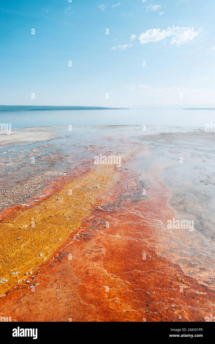 Beautiful mineral structures, National Park Yellowstone, USA Stock ...