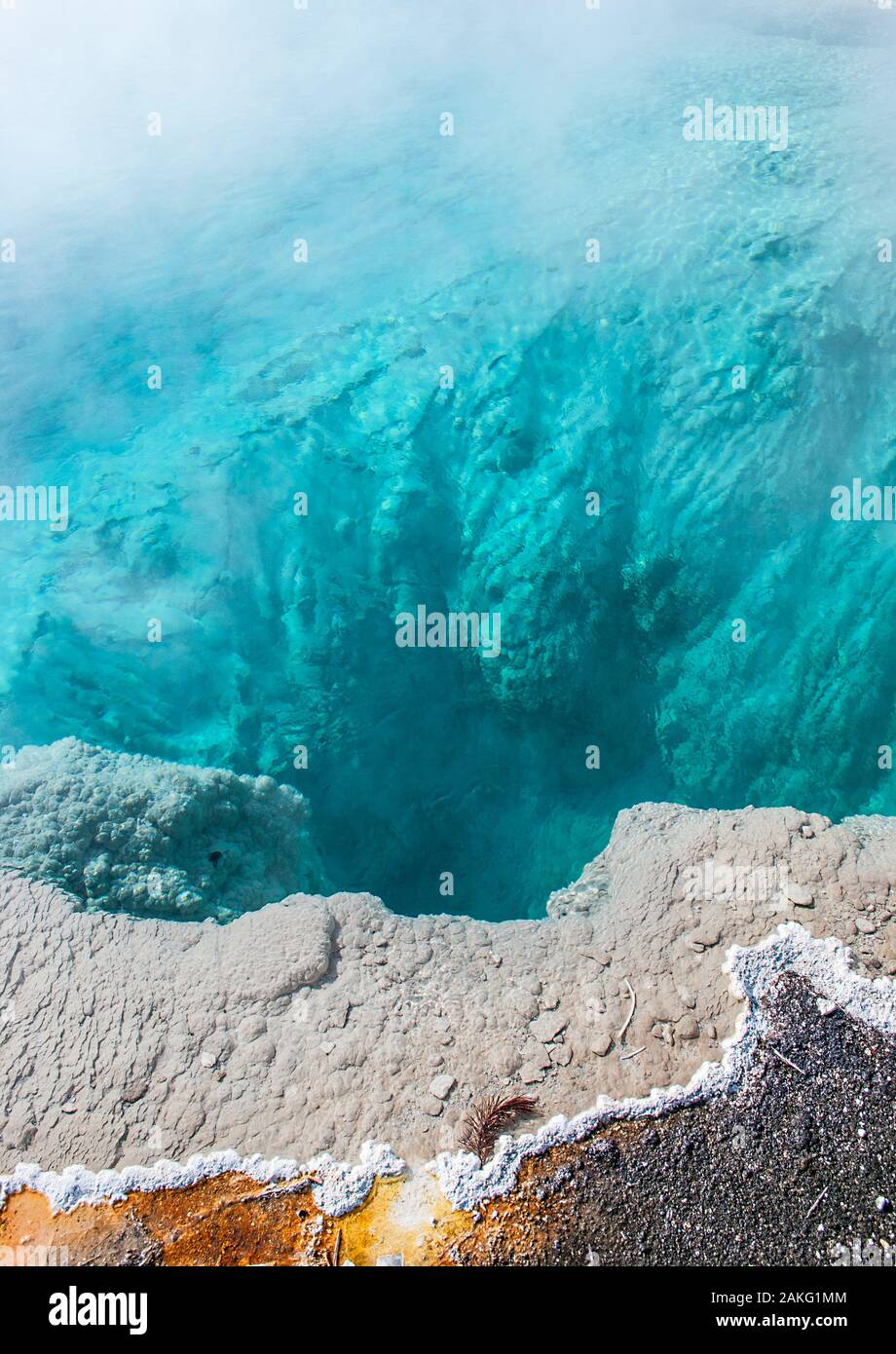 Beautiful mineral structures, National Park Yellowstone, USA Stock ...