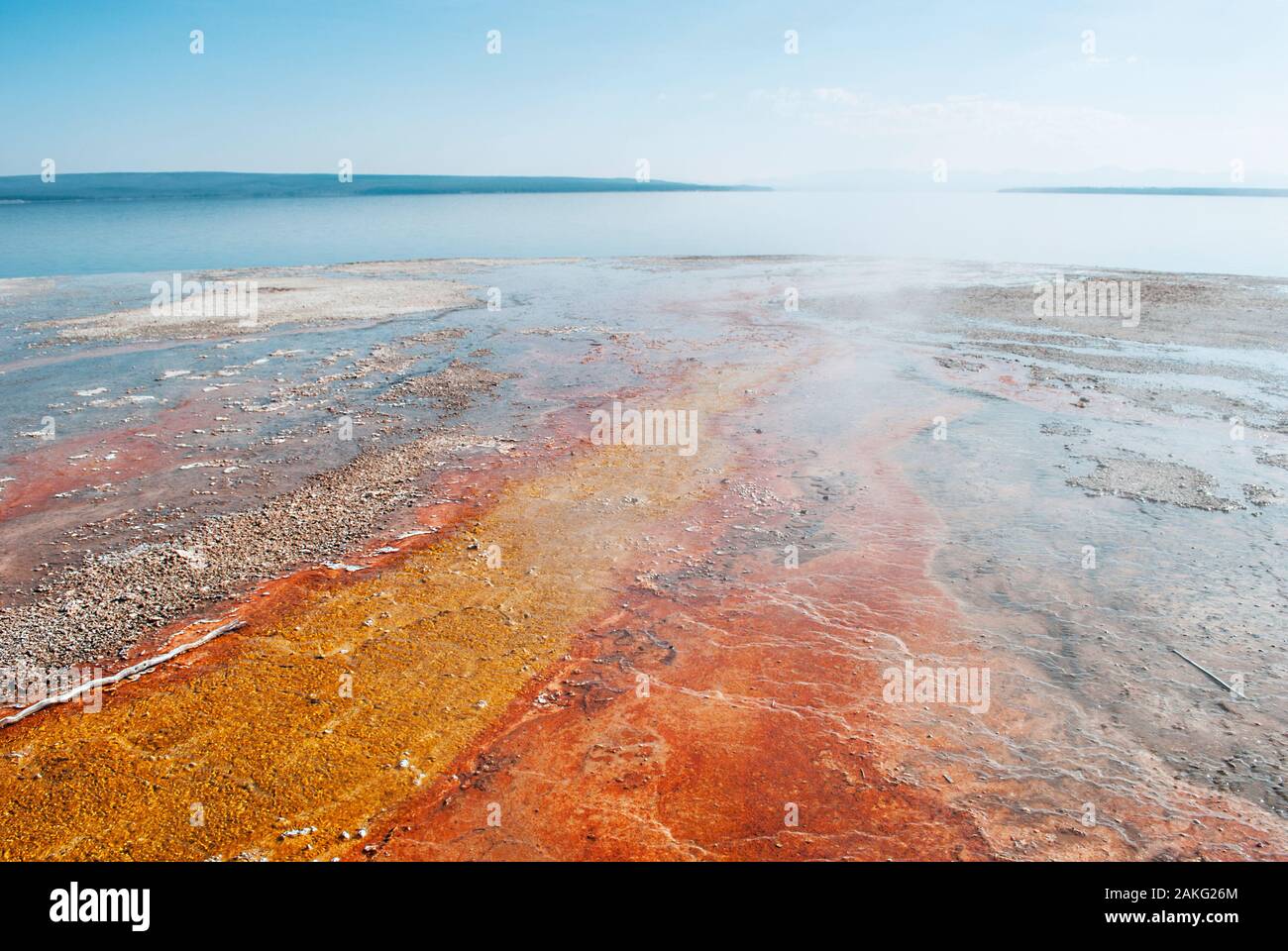 Beautiful mineral structures, National Park Yellowstone, USA Stock ...