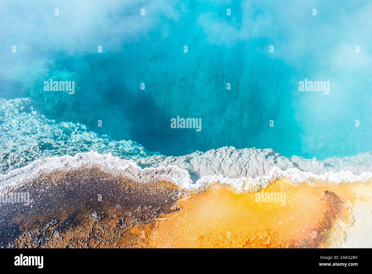 Beautiful mineral structures, National Park Yellowstone, USA Stock ...