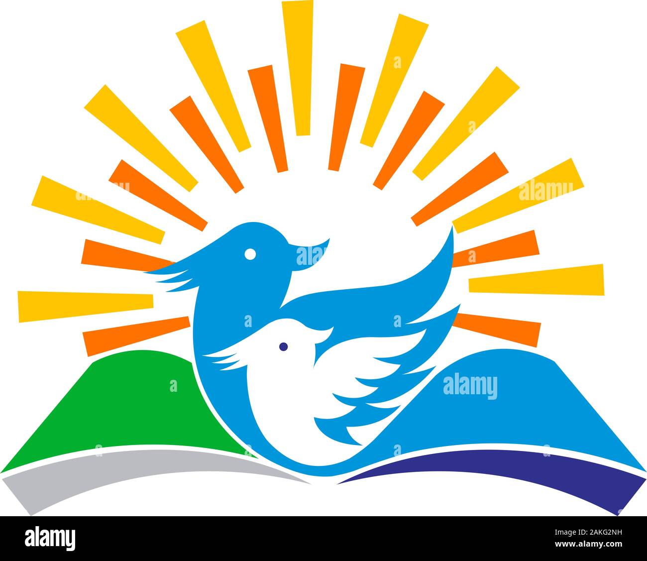 birds bright education logo Stock Photo - Alamy