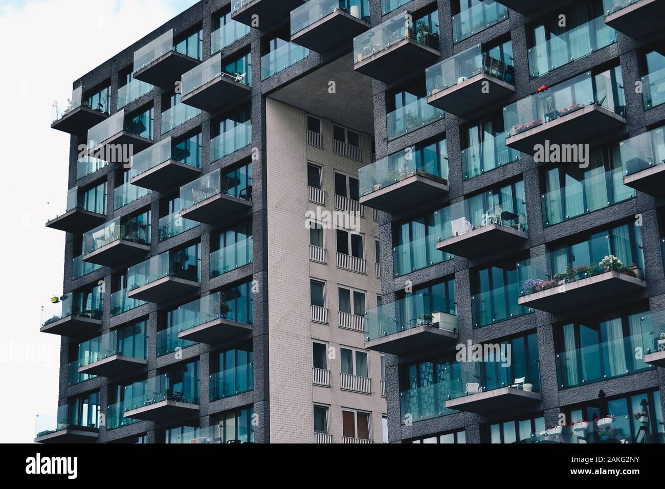 Glazed facade of th Parkrand building designed by MVRDV Stock Photo - Alamy