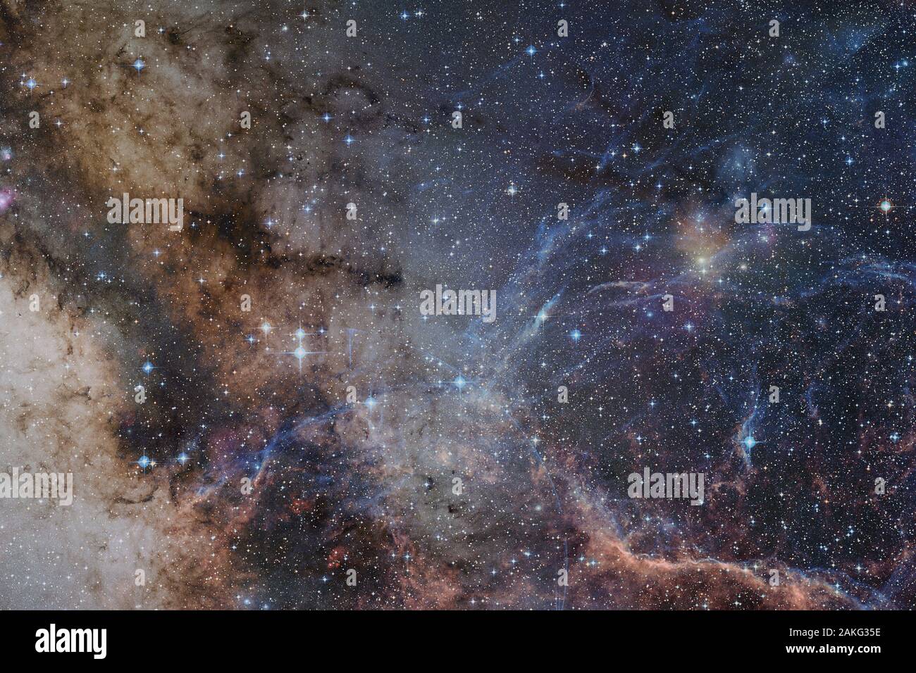 Universe scene with stars and galaxies in deep space showing the beauty ...