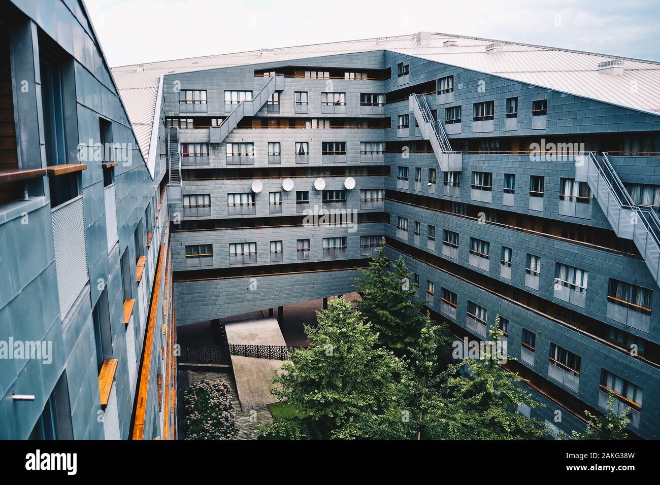 Courtyard of the Whale building seen from above, designed by ...