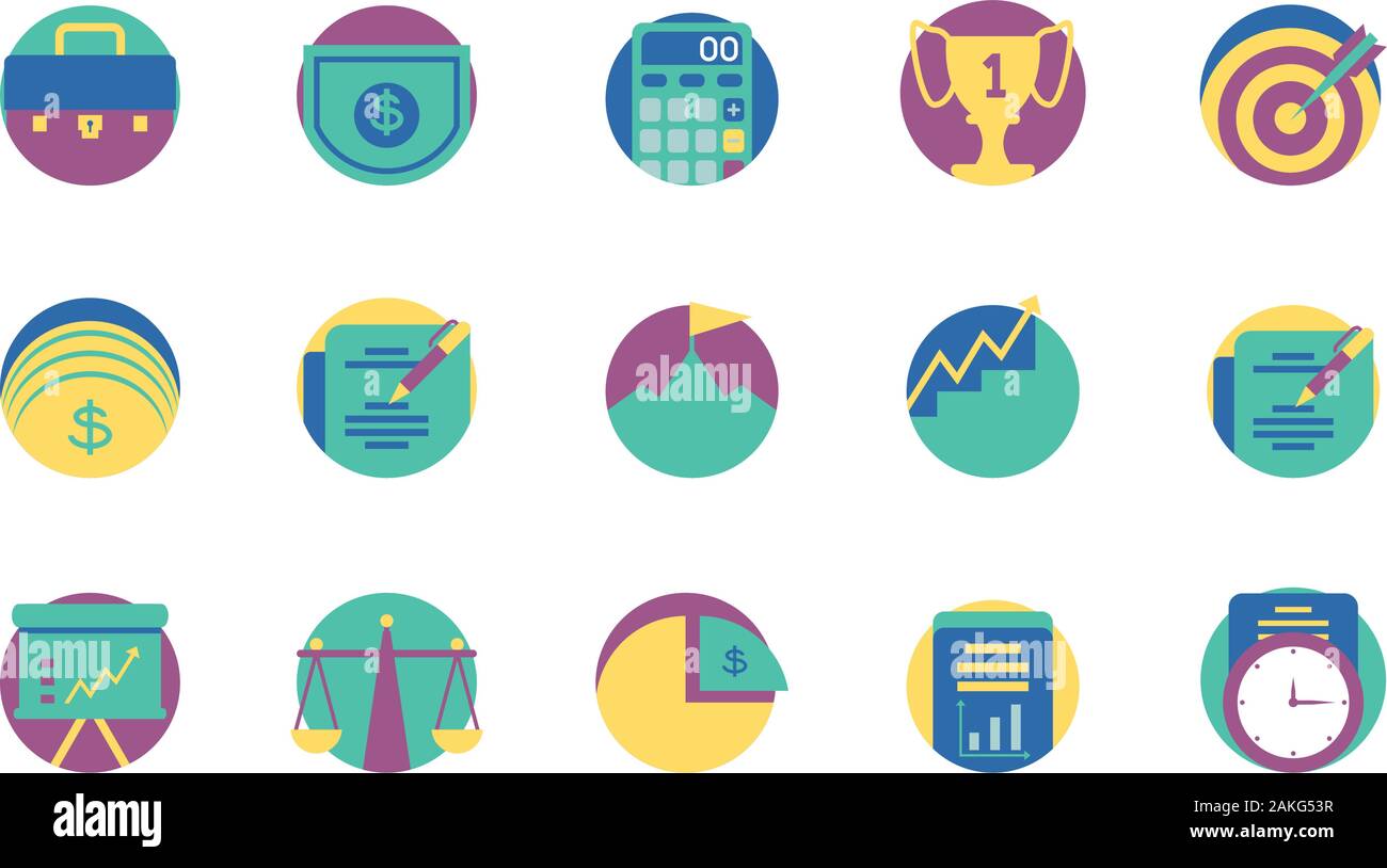 Icon set design, Strategy management business workforce financial ...