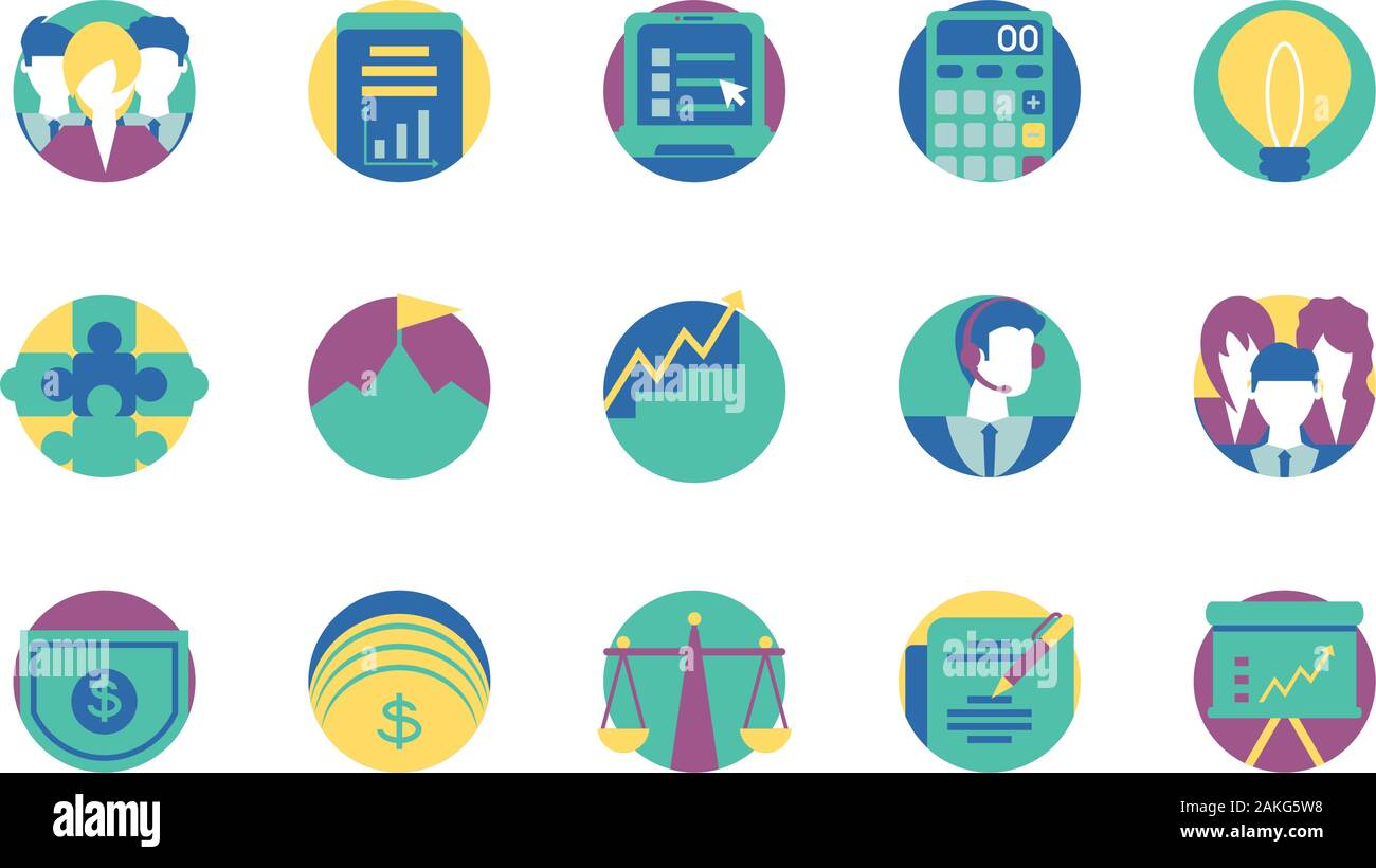 Icon set design, Strategy management business workforce financial ...