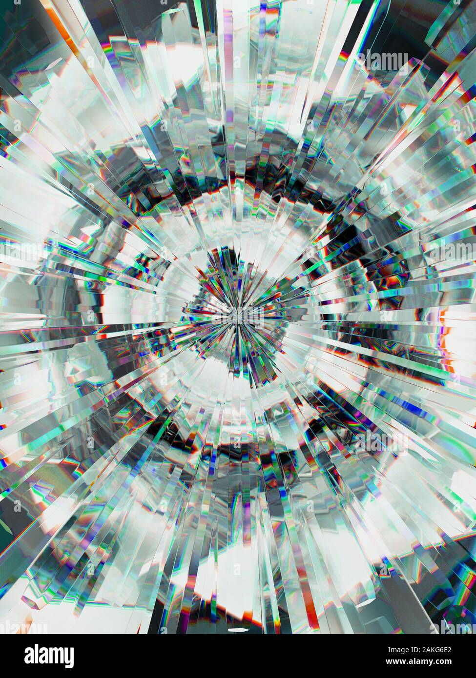 diamond structure extreme closeup and kaleidoscope. top view of round ...