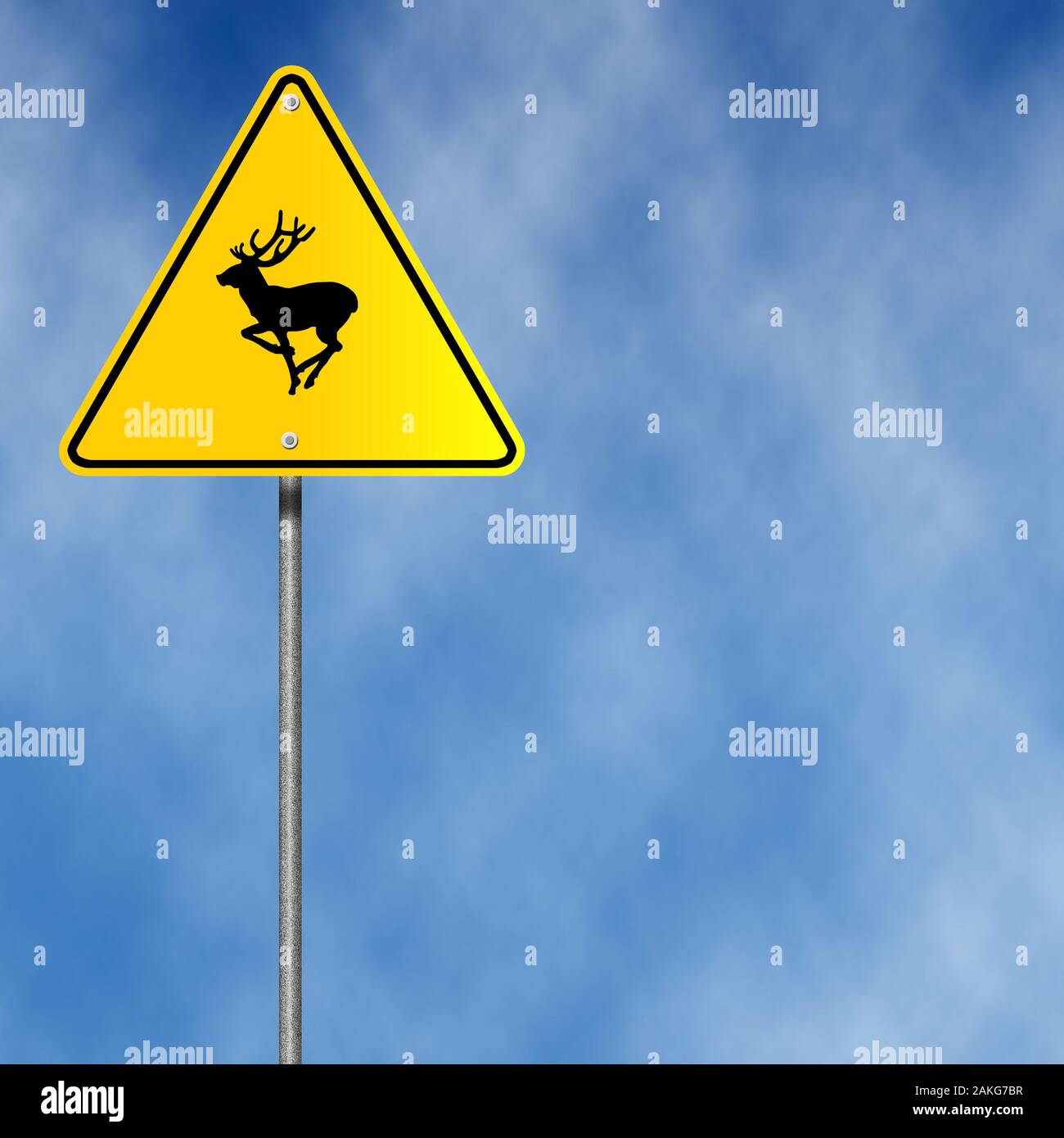 Wild animals warning sign Stock Photo - Alamy