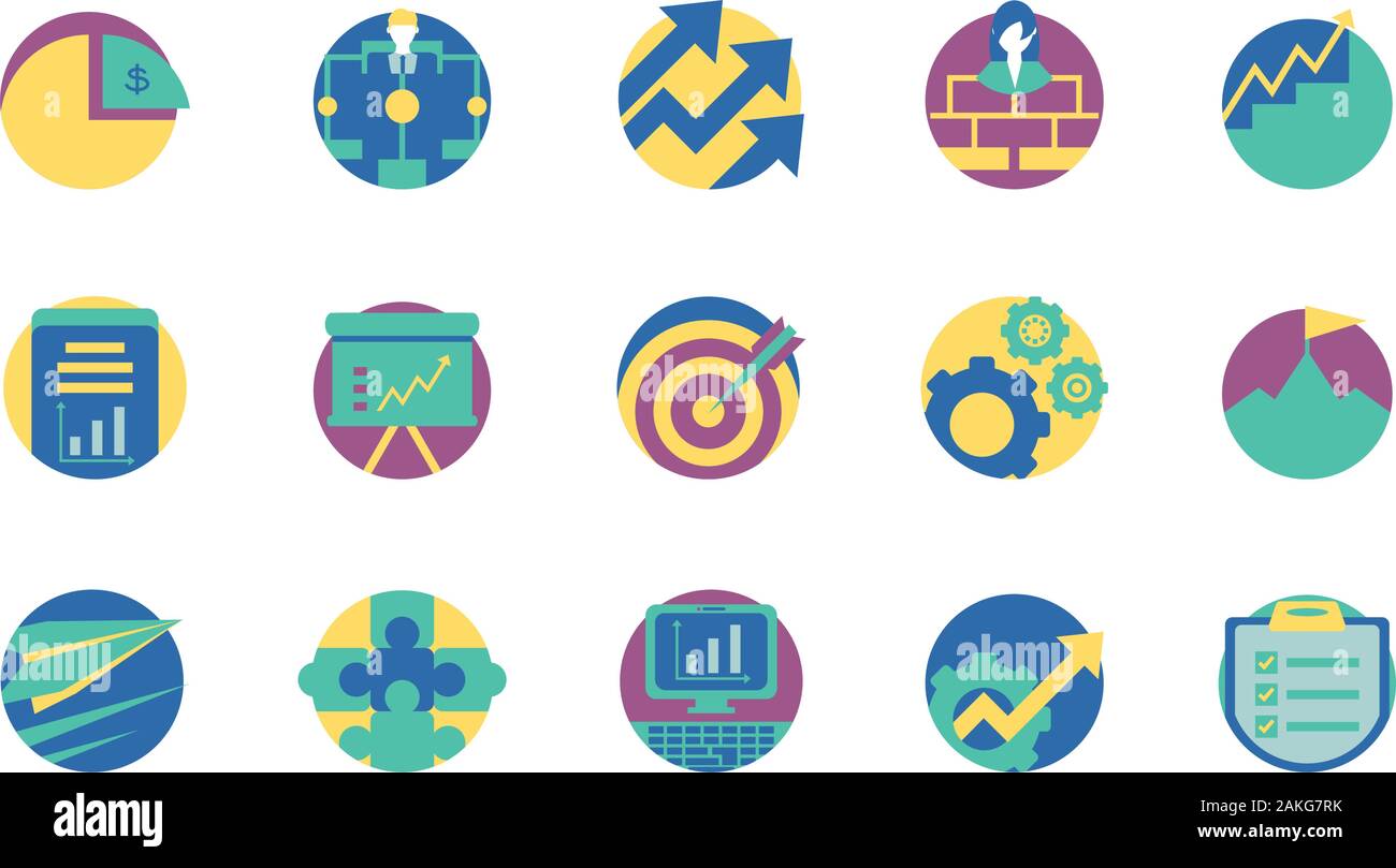 Icon set design, Strategy management business workforce financial ...