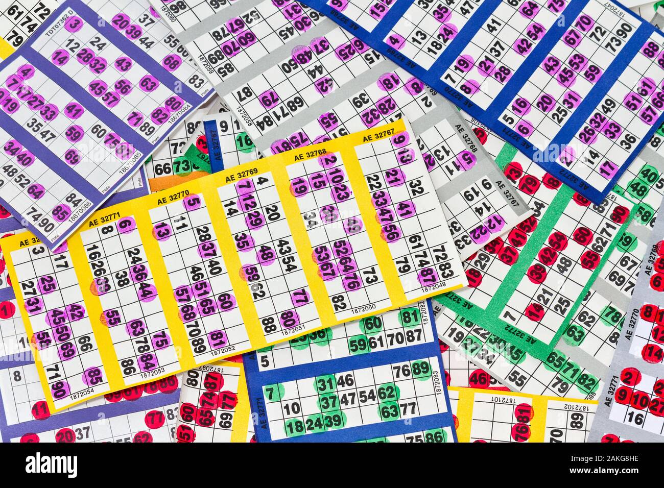 Colourful Bingo Game Cards Stock Photo - Alamy