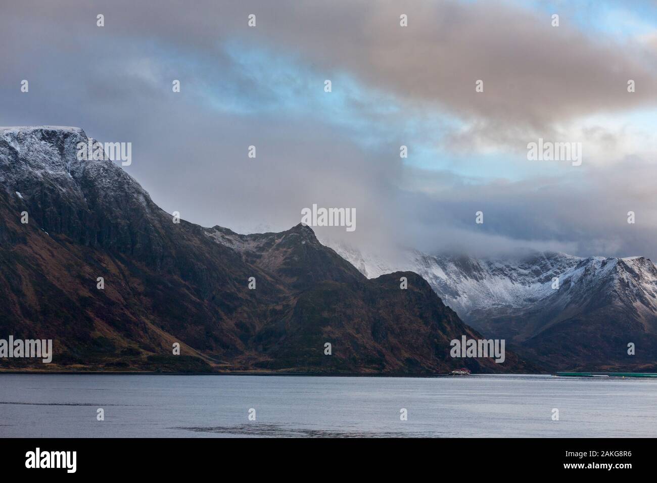 The entrance to the Husfjorden, Sørøya, Hammerfest Municipality, Vest ...