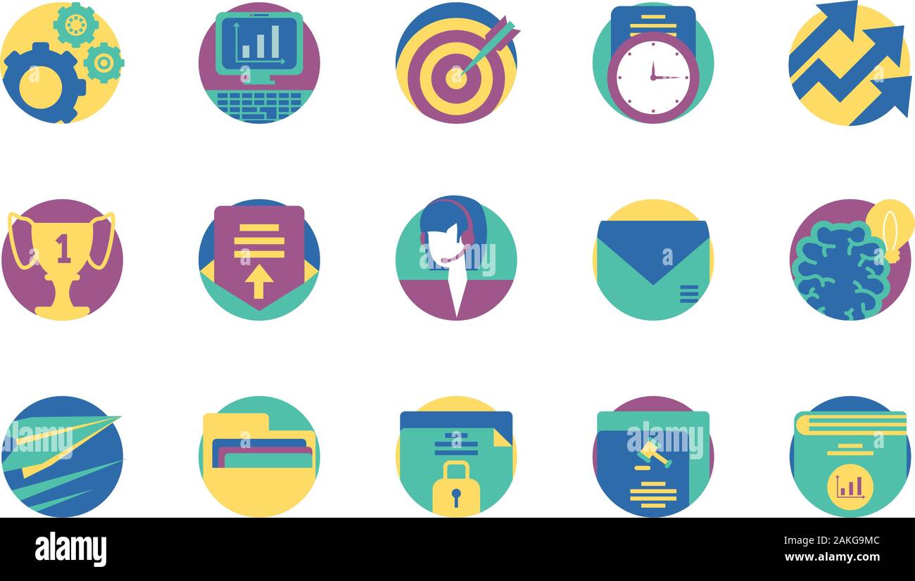 Icon set design, Strategy management business workforce financial ...