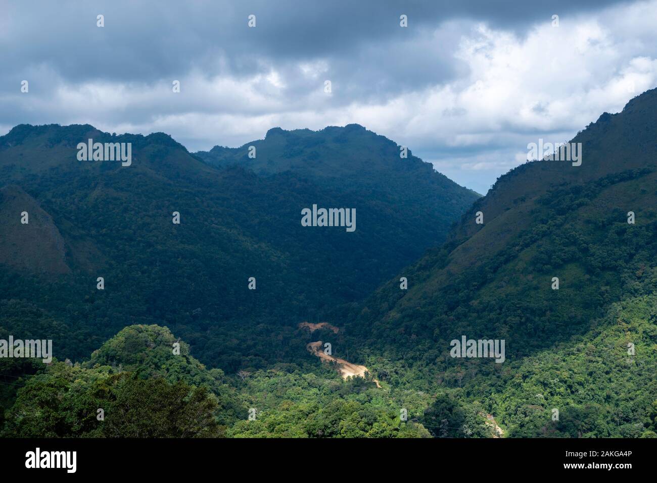 The mountains of central Laos, along National Highway 13 Stock Photo ...