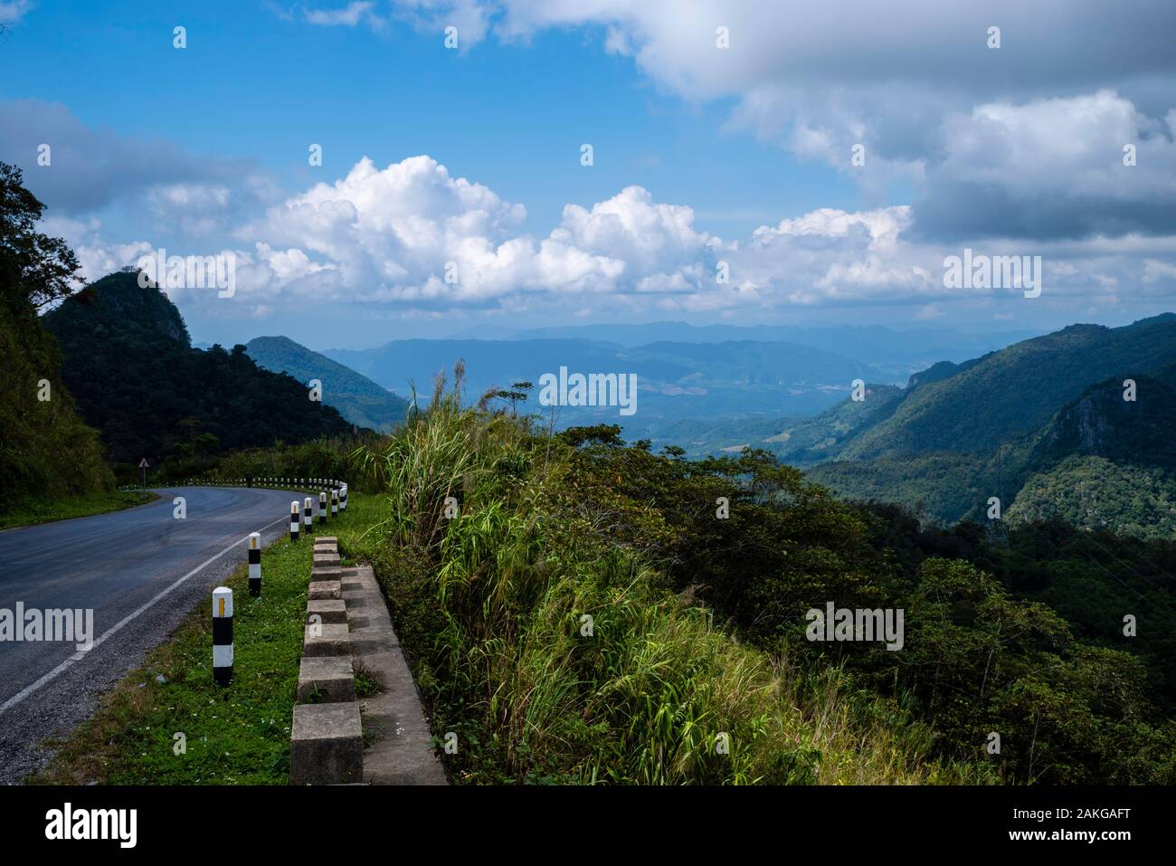 The mountains of central Laos, along National Highway 13 Stock Photo ...