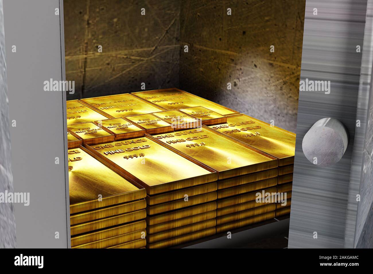 safe with gold drawer on white background 3D rendering Stock Photo - Alamy
