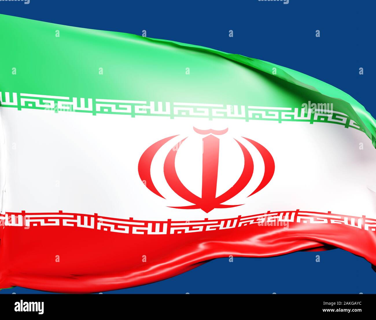 3D rendering flag of Iran waving in the wind Stock Photo - Alamy