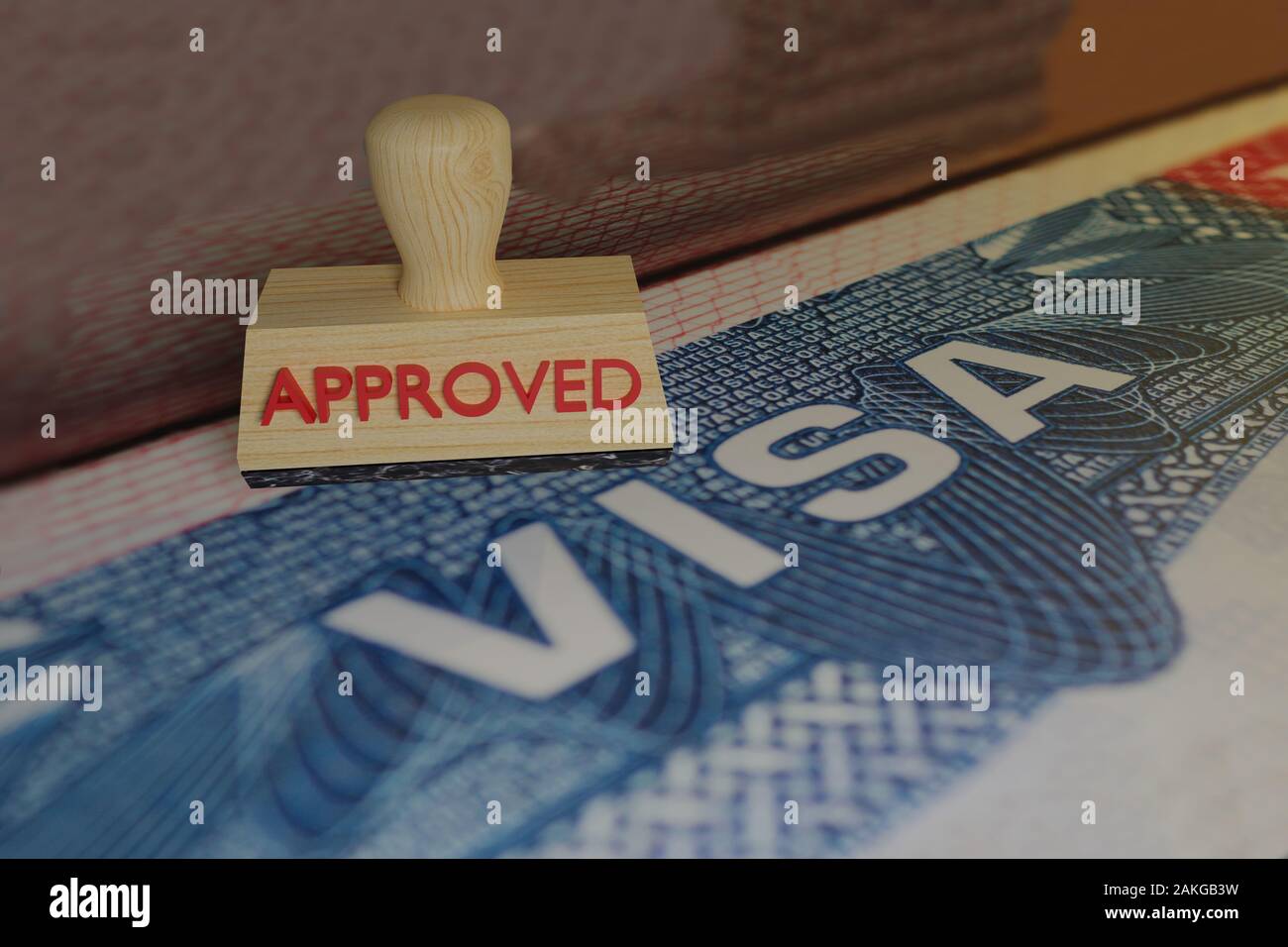 Work visa rubber stamp hi-res stock photography and images - Alamy
