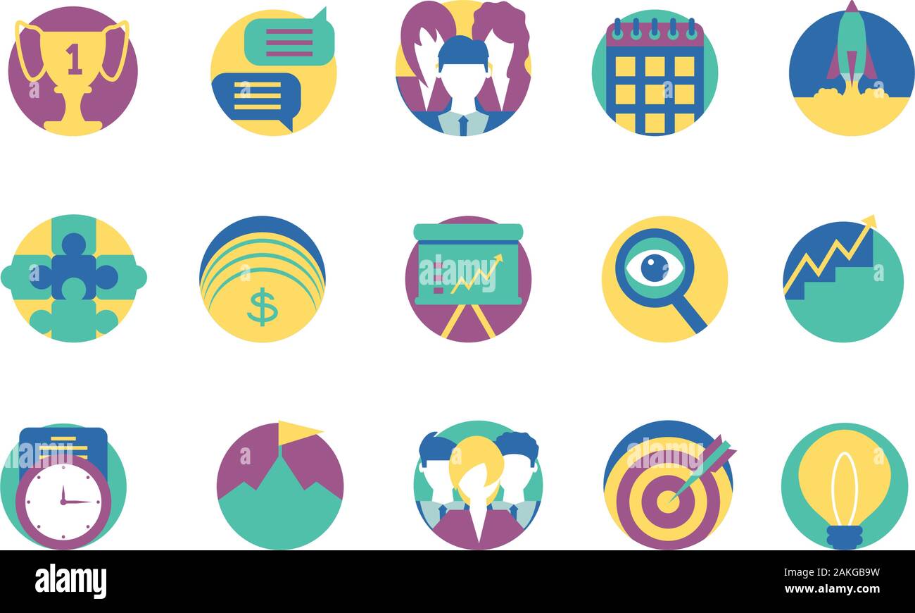 Icon set design, Strategy management business workforce financial ...