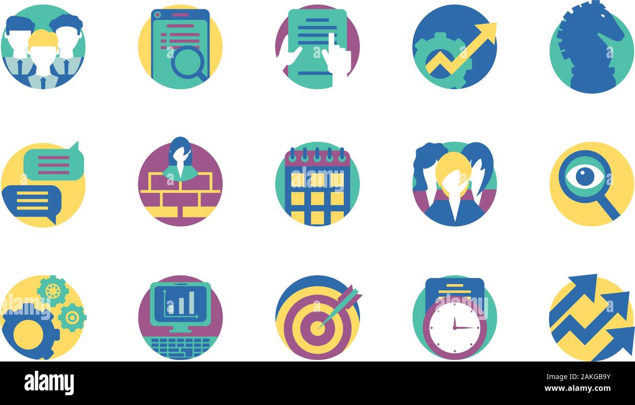 Icon set design, Strategy management business workforce financial ...