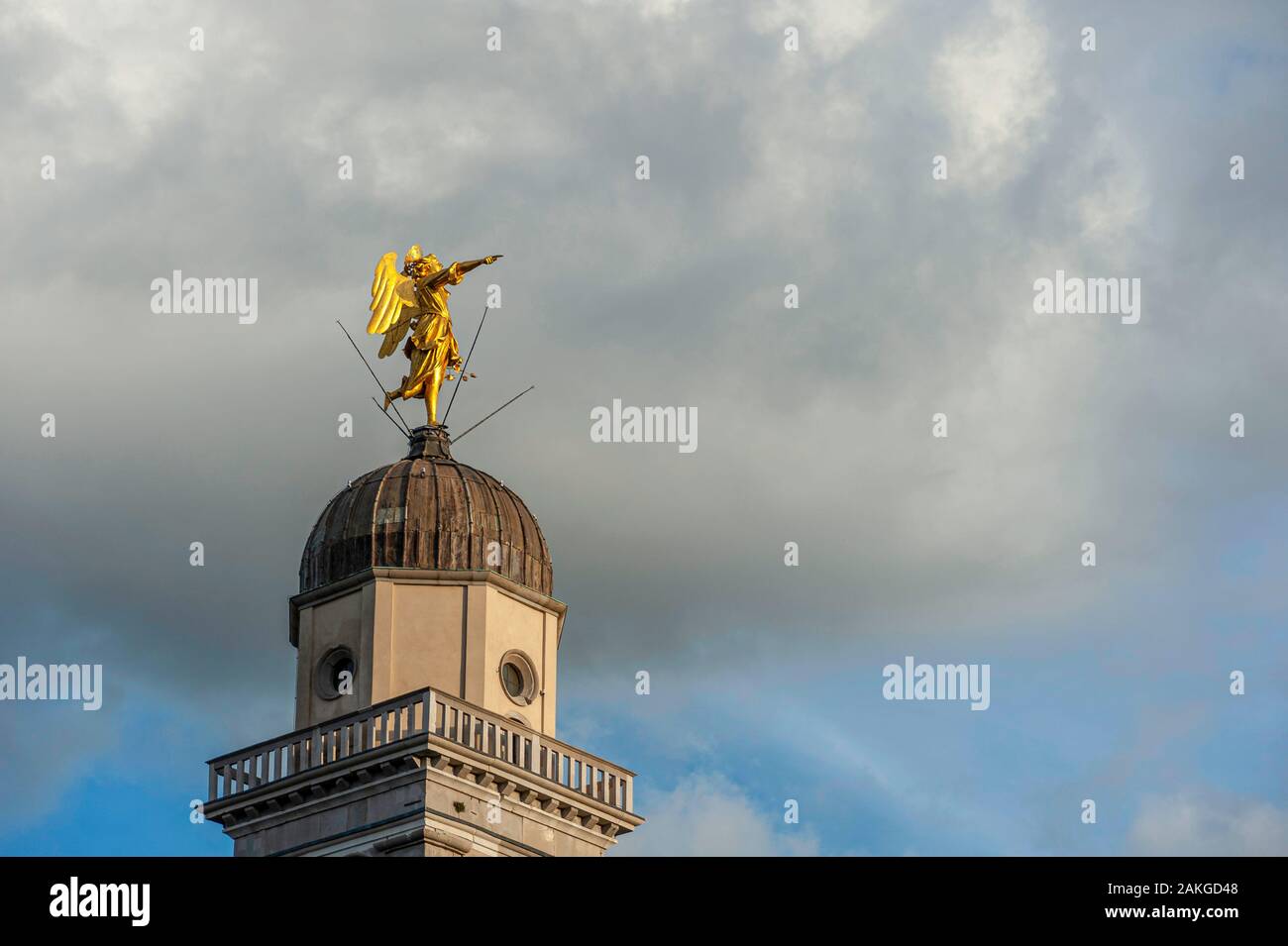 UDINE, ITALY, NOVEMBER 7, 2019: The golden Angel statue at Castle of ...