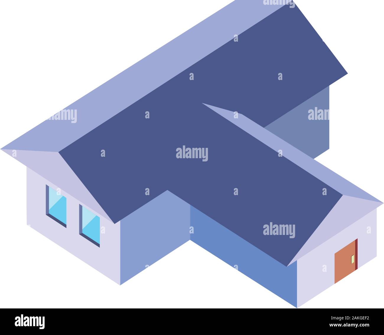 Isometric white house with windows and door design, Home real estate ...