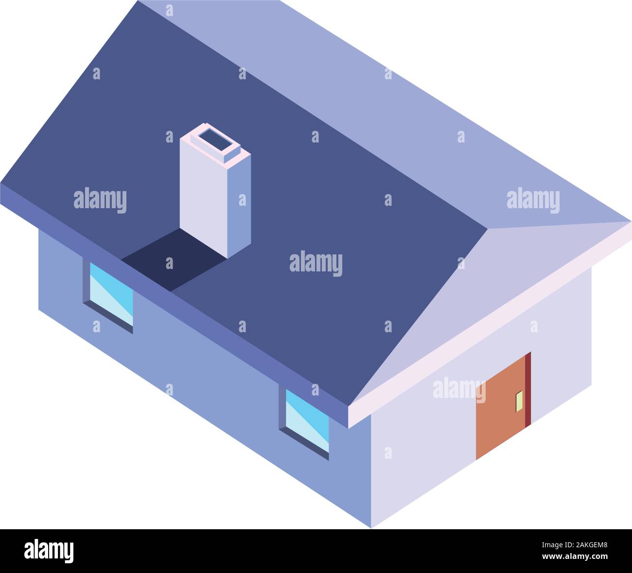 Isometric white house with windows and door design, Home real estate ...