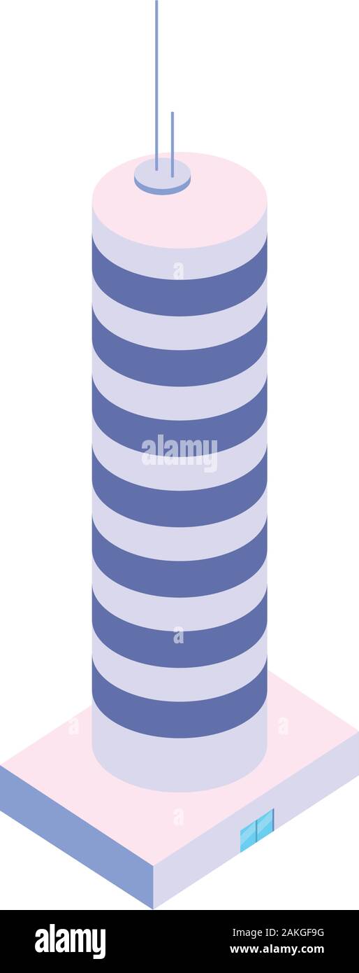 Isometric white building design, City architecture urban modern ...