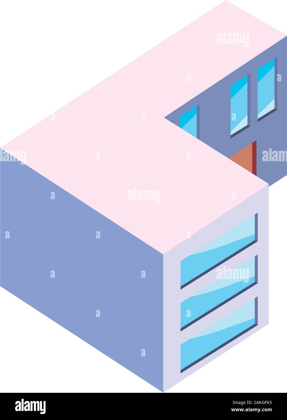 Isometric white building design, City architecture urban modern ...