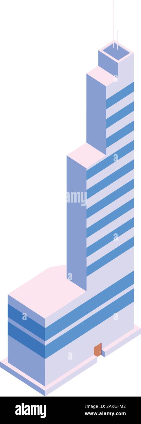 Isometric white building design, City architecture urban modern ...