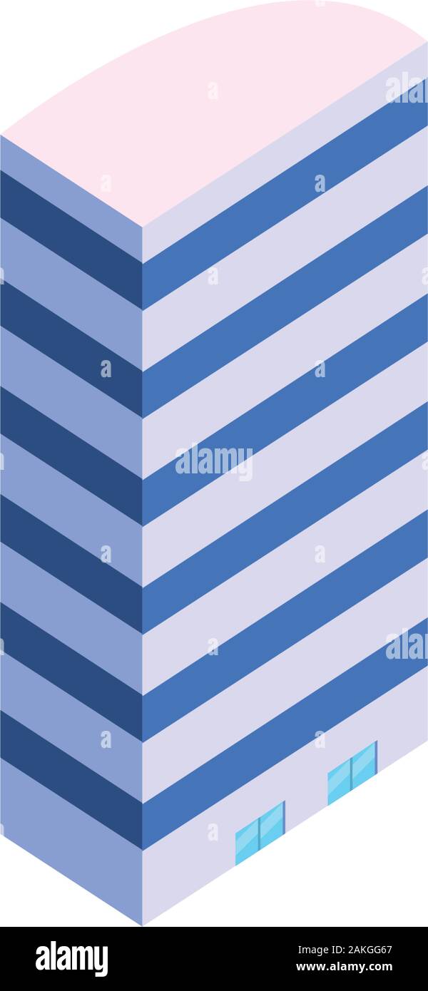 Isometric white building design, City architecture urban modern ...