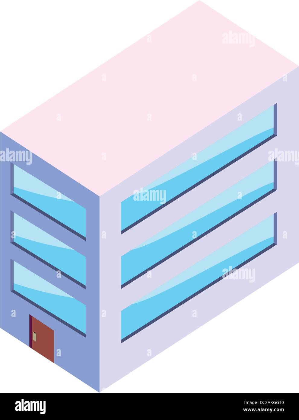 Isometric white building design, City architecture urban modern ...