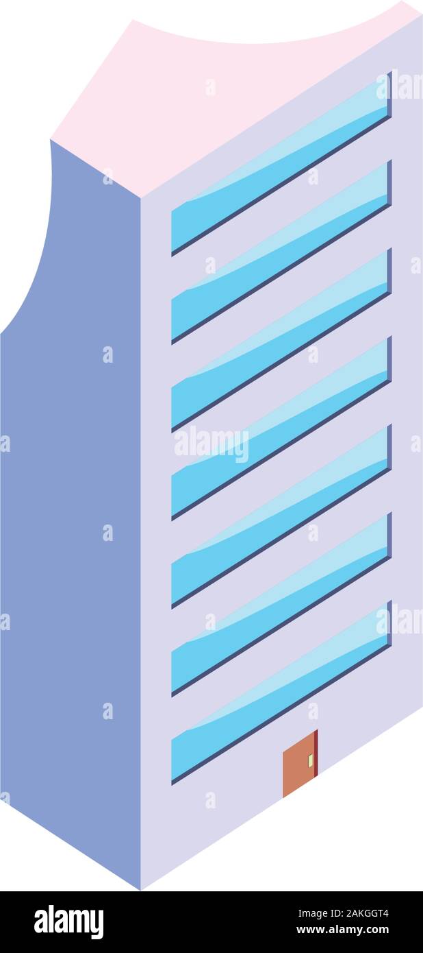 Isometric white building design, City architecture urban modern ...