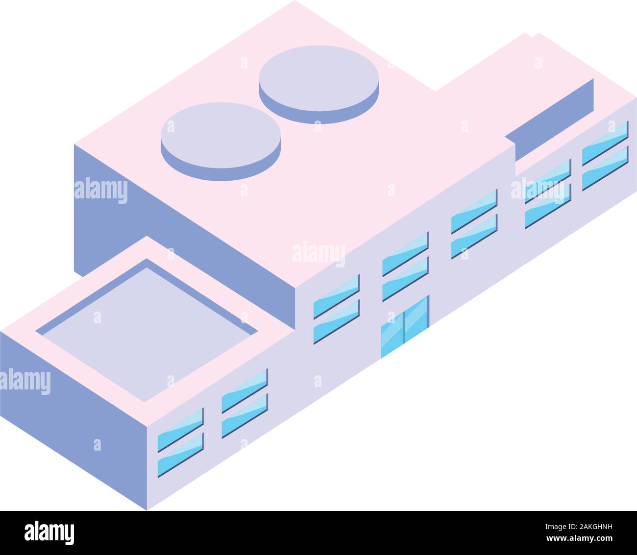 Isometric white building design, City architecture urban modern ...