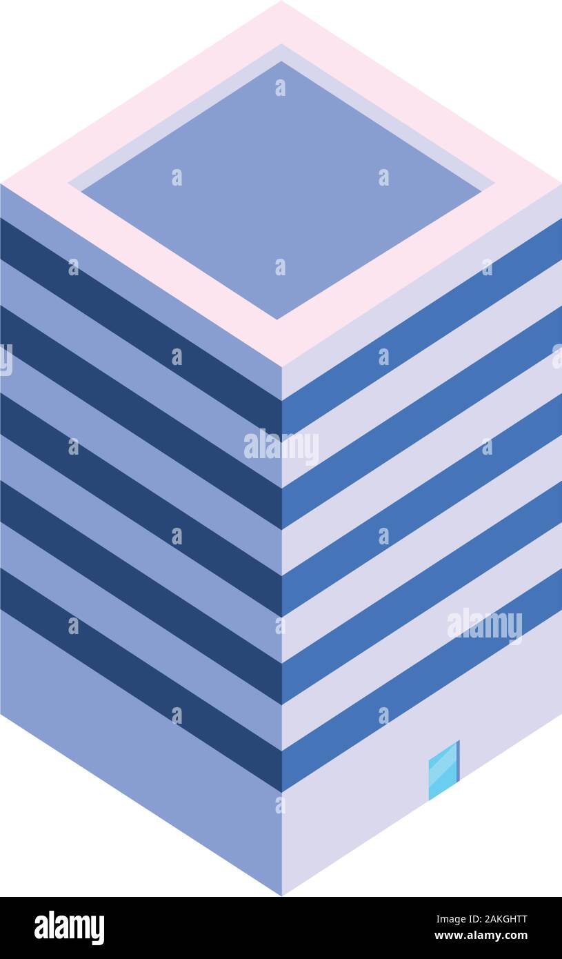 Isometric white building design, City architecture urban modern ...