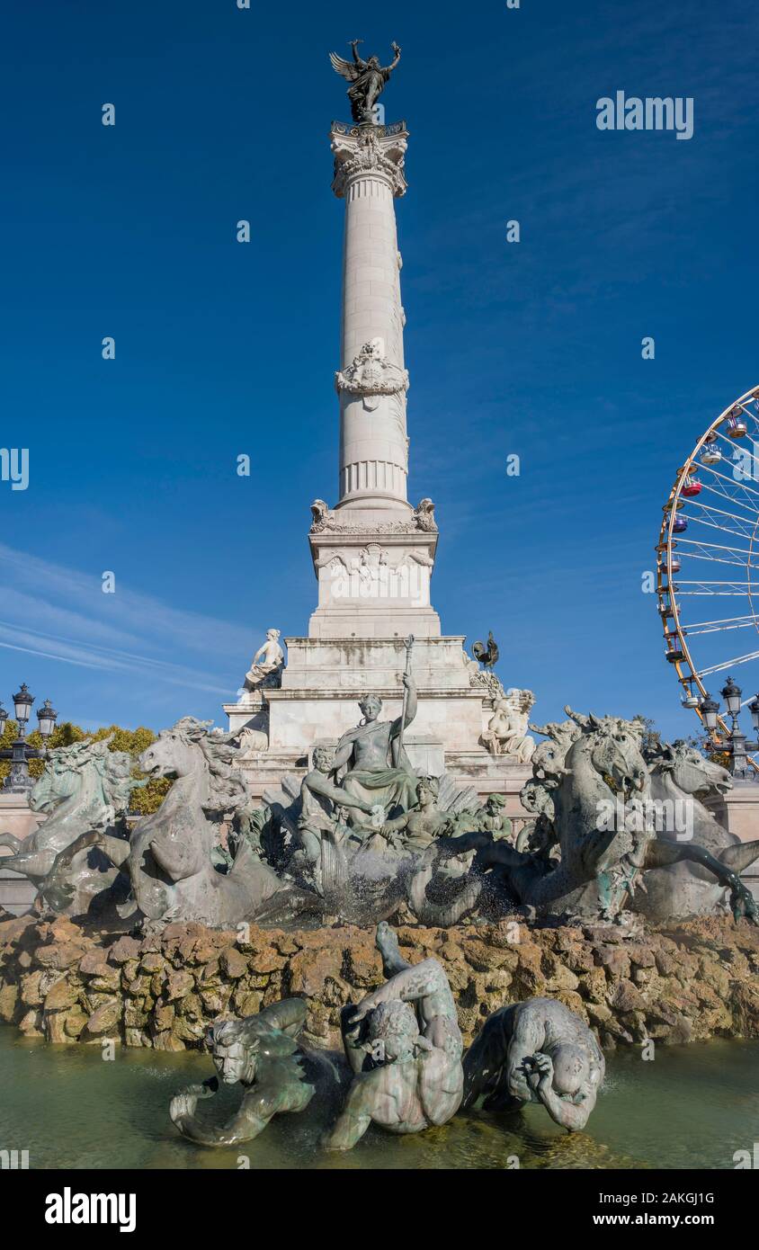 France, Gironde, Bordeaux, the Girondins monument place des Quinconces ...