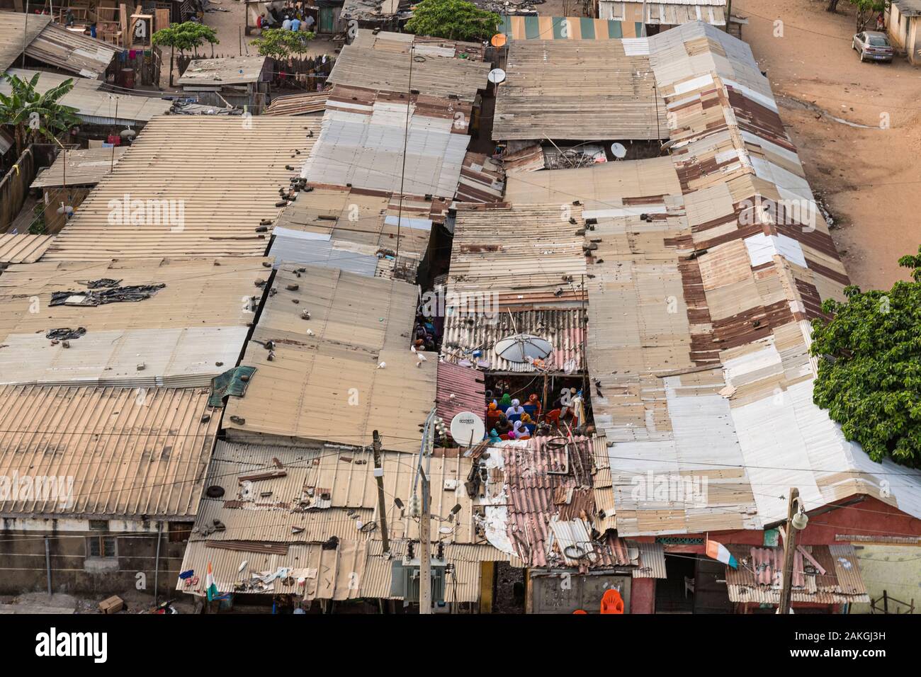 Ivory Coast, Grand Bassam, overview of Grand Bassam from the lighthouse ...
