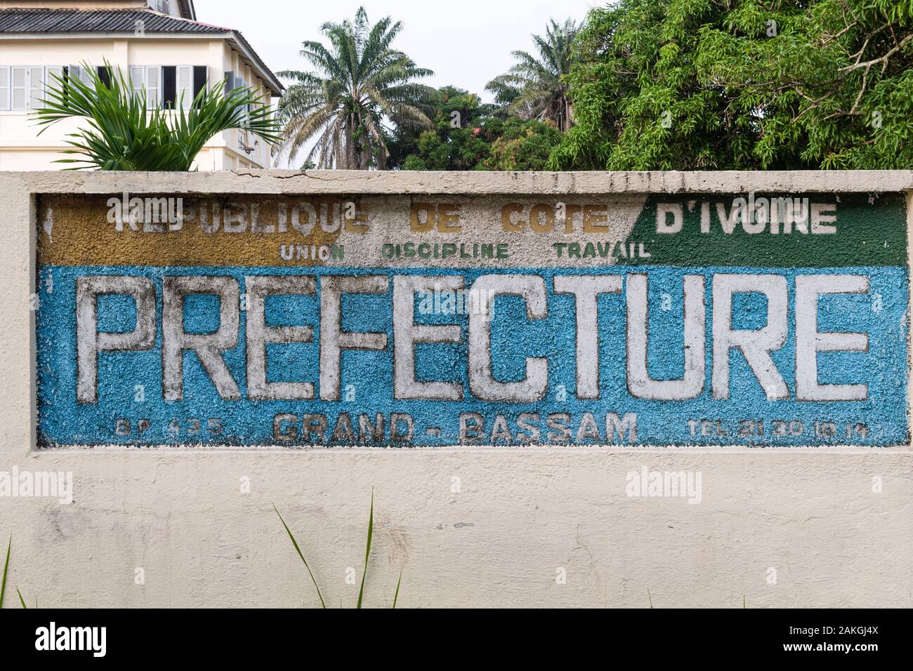Ivory Coast, Grand Bassam, the prefecture old colonial house Stock ...
