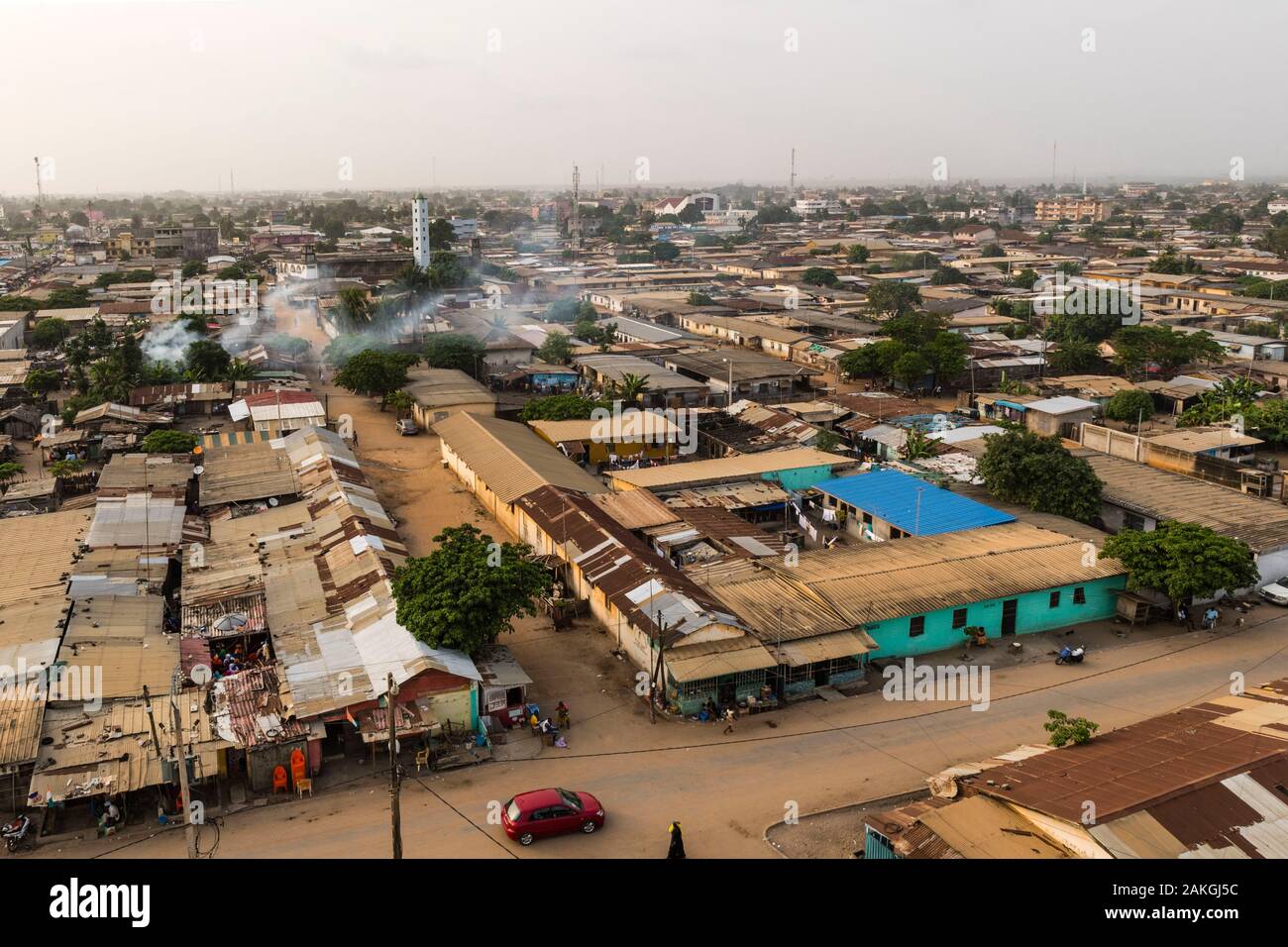 Ivory Coast, Grand Bassam, overview of Grand Bassam from the lighthouse ...