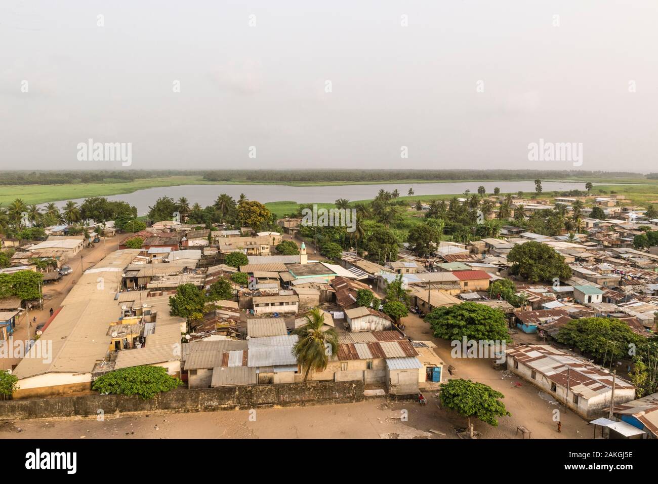 Ivory Coast, Grand Bassam, overview of Grand Bassam from the lighthouse ...