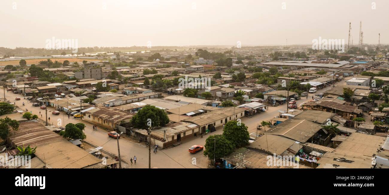 Ivory Coast, Grand Bassam, overview of Grand Bassam from the lighthouse ...