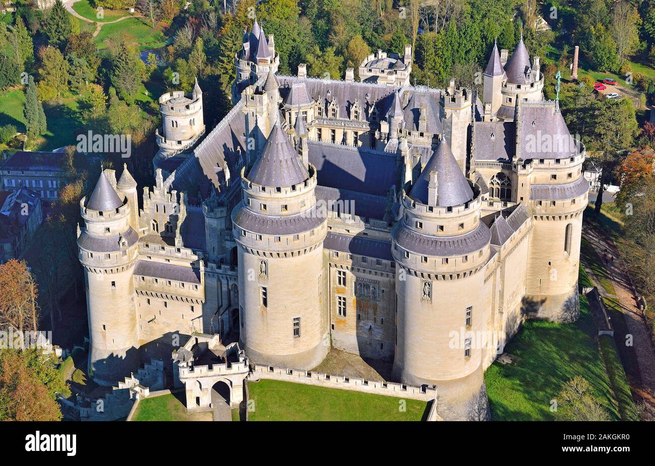 Pierrefonds castle aerial view hi-res stock photography and images - Alamy