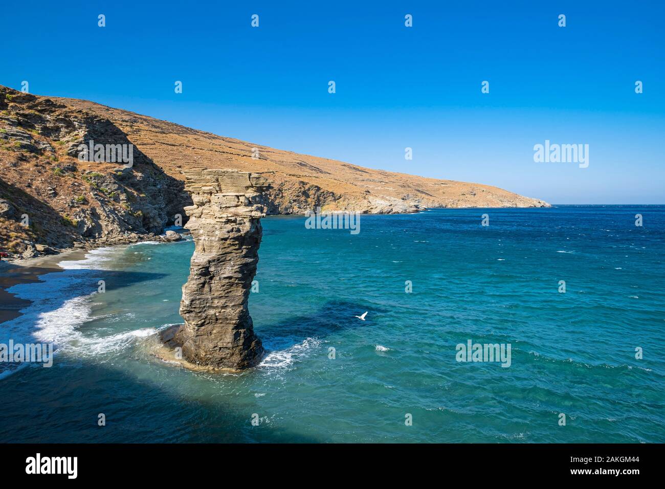 Greece, Cyclades archipelago, Andros island, surroundings of Ormos ...