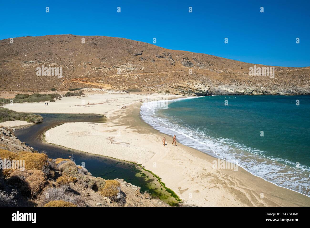 Greece, Cyclades archipelago, Andros island, Achla beach Stock Photo ...