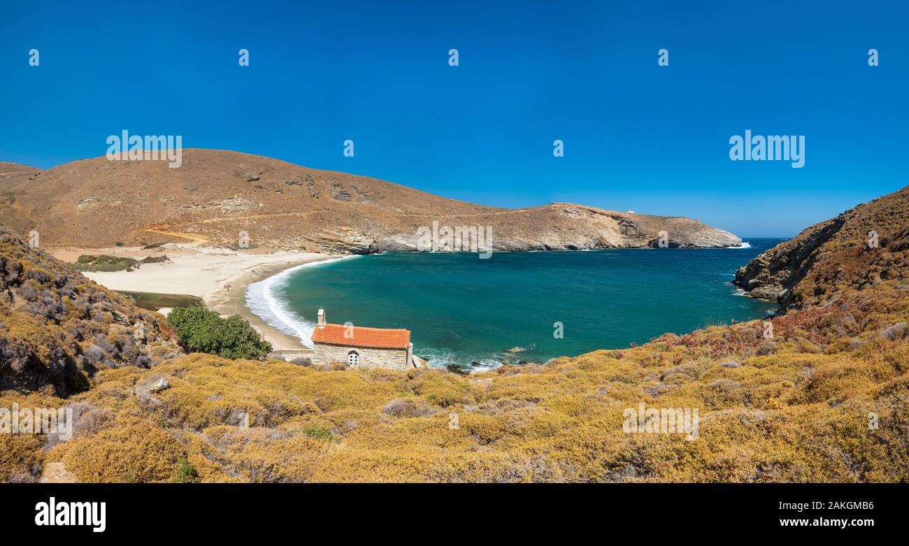 Greece, Cyclades archipelago, Andros island, Achla beach Stock Photo ...