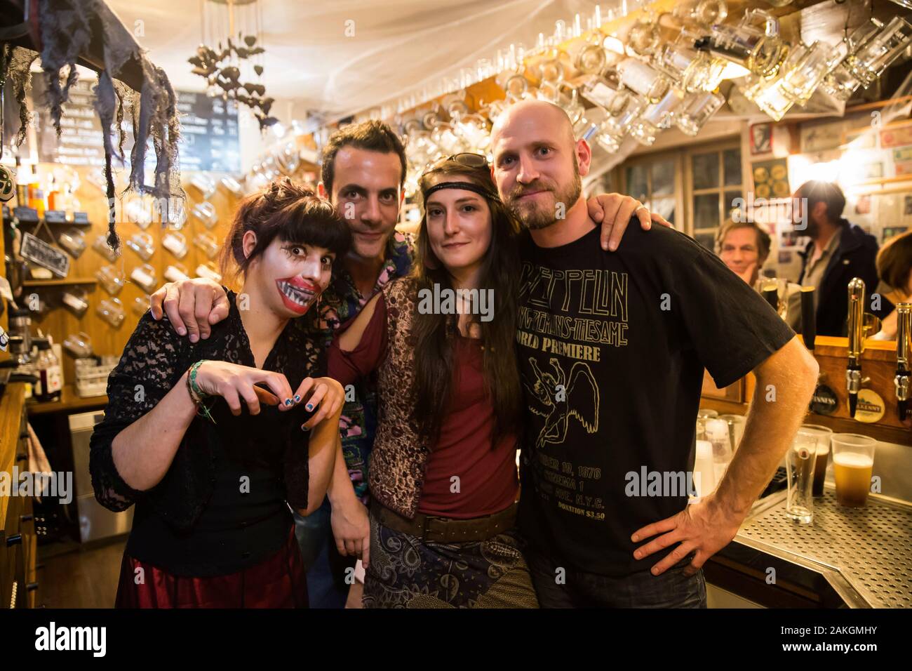 France, Indre et Loire,Tours, halloween's night, the Pale bar Stock ...