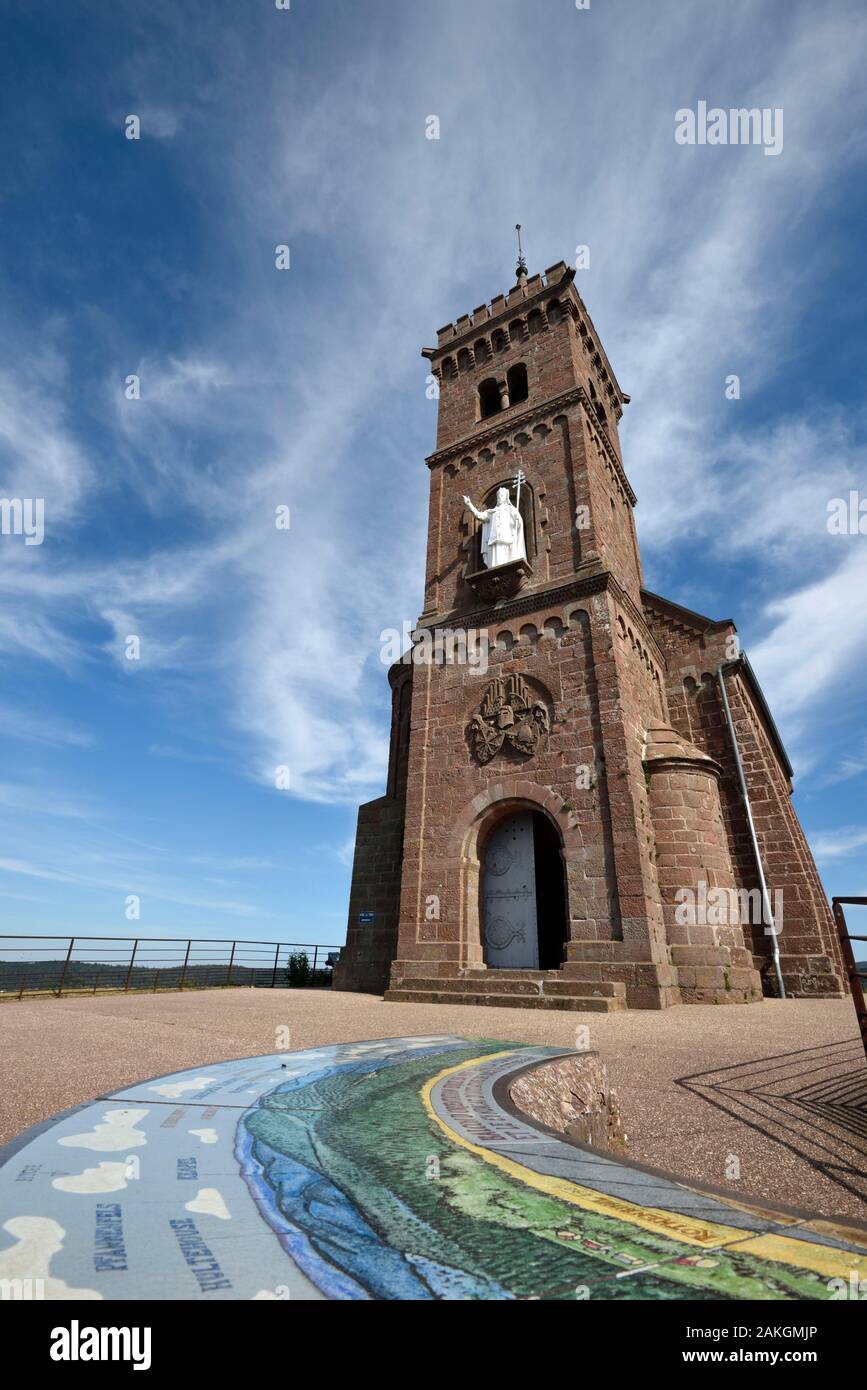 France, Moselle, Dabo, rock, Saint Leon chapel built in 1825 Stock ...