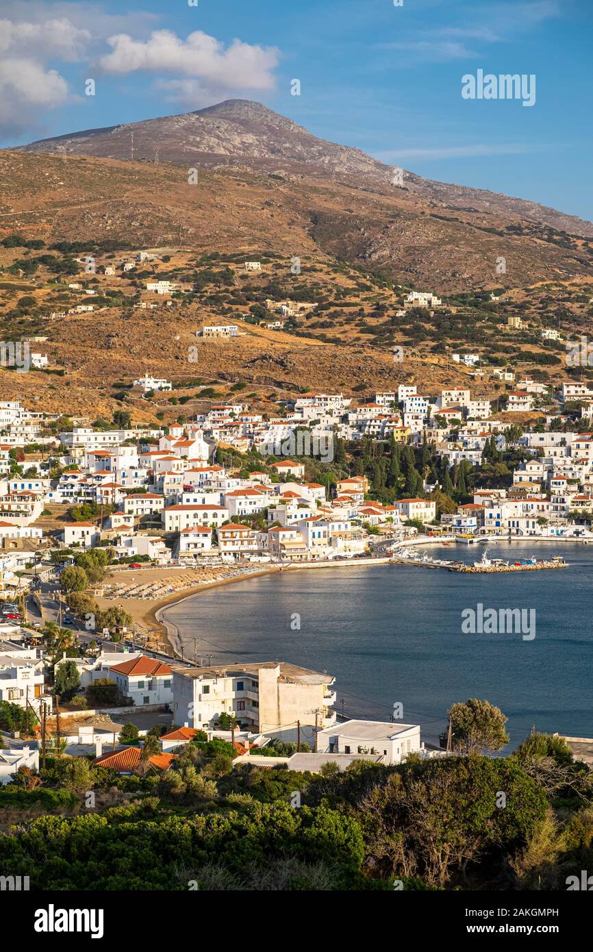 Greece, Cyclades archipelago, Andros island, Batsi is the main seaside ...