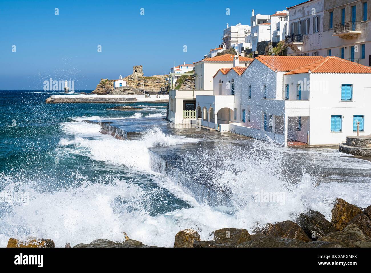 Greece, Cyclades archipelago, Andros island, Hora (or Andros), the ...